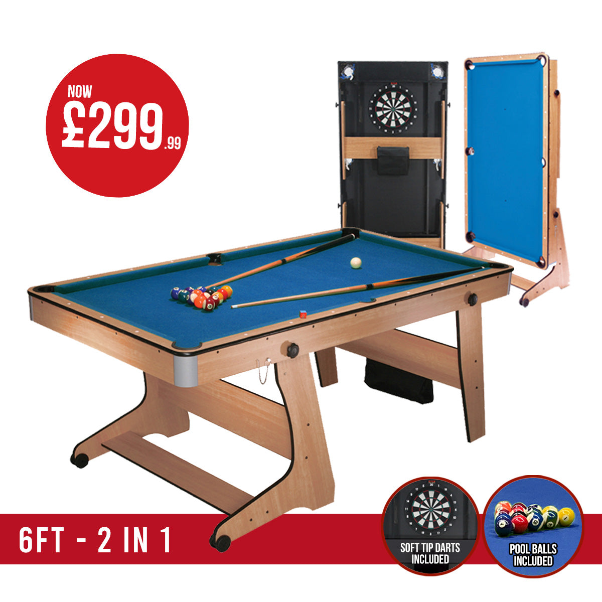 BCE 6Ft 2in1 Vertical Folding Pool Table | Riley BCE – www.rileybce.com